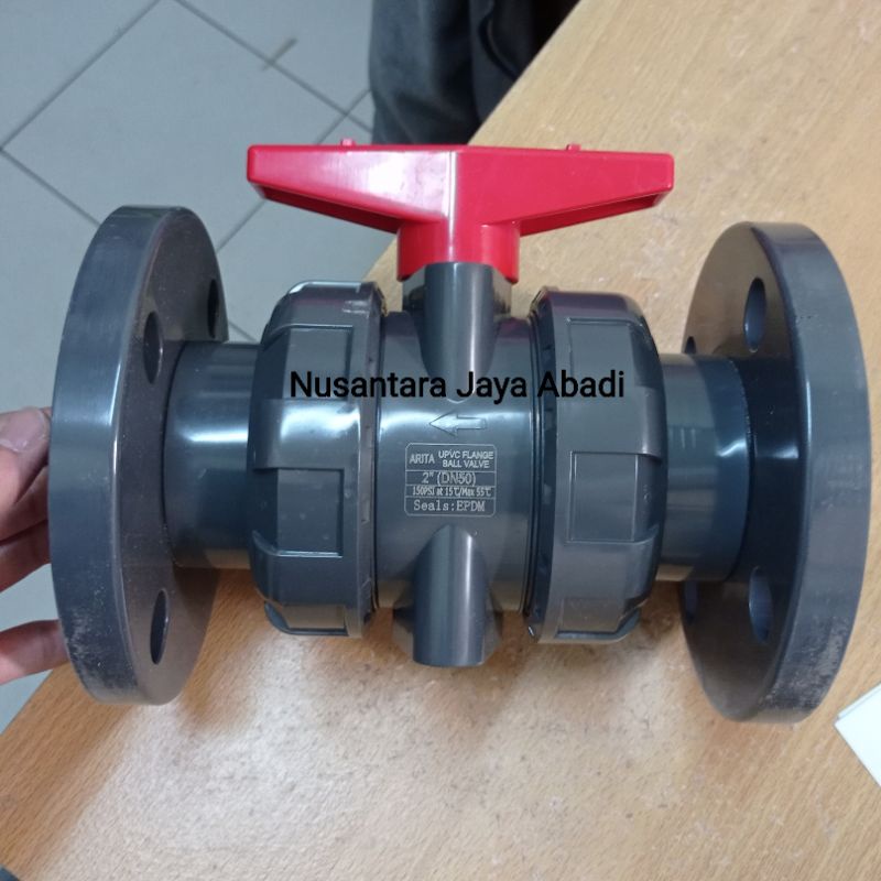 Jual Ball Valve Stop Kran PVC Flange JIS 10K 2 " inchi DN 50 True Union | Shopee Indonesia