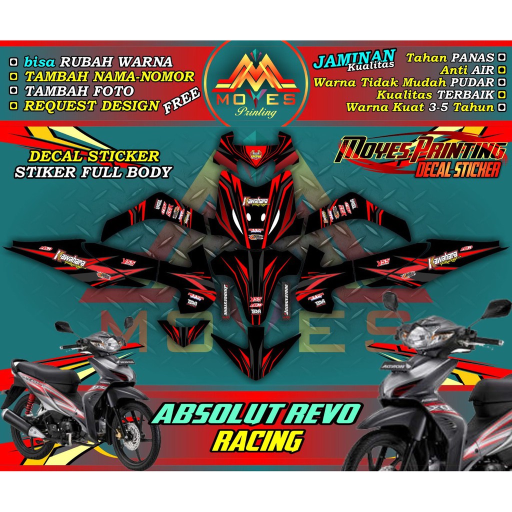 Jual Decal Sticker Revo Absolut Fullbody Motif Racing - Sticker Honda ...