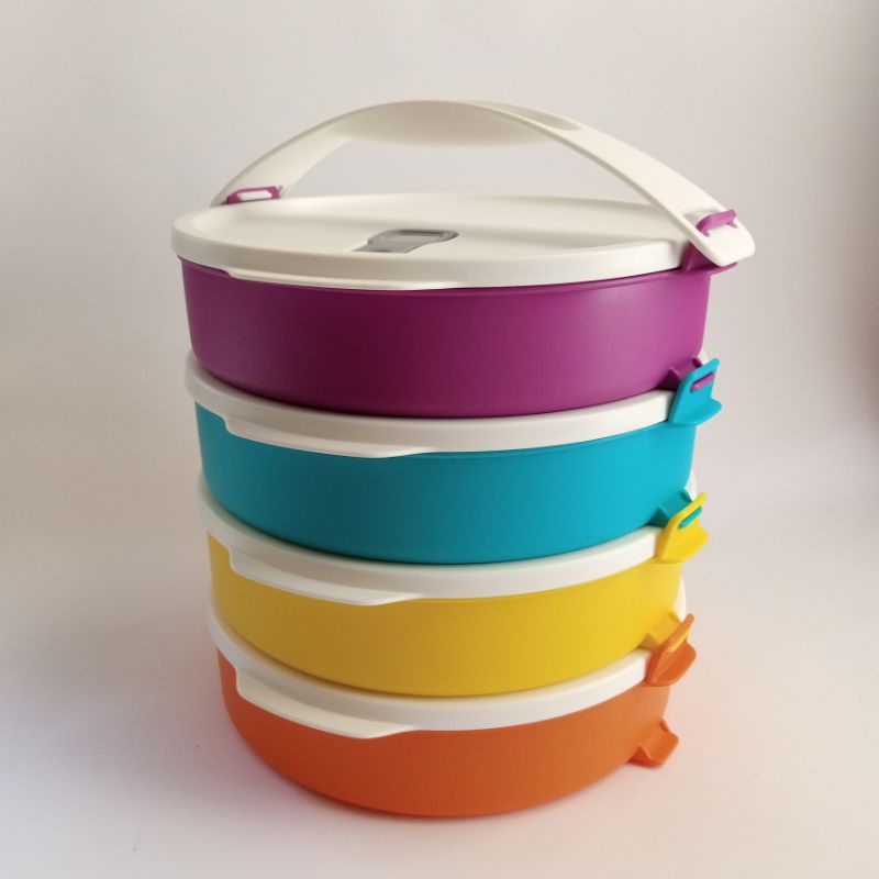 Jual Tupperware Click To Go Round Rantang 4 Susun | Shopee Indonesia