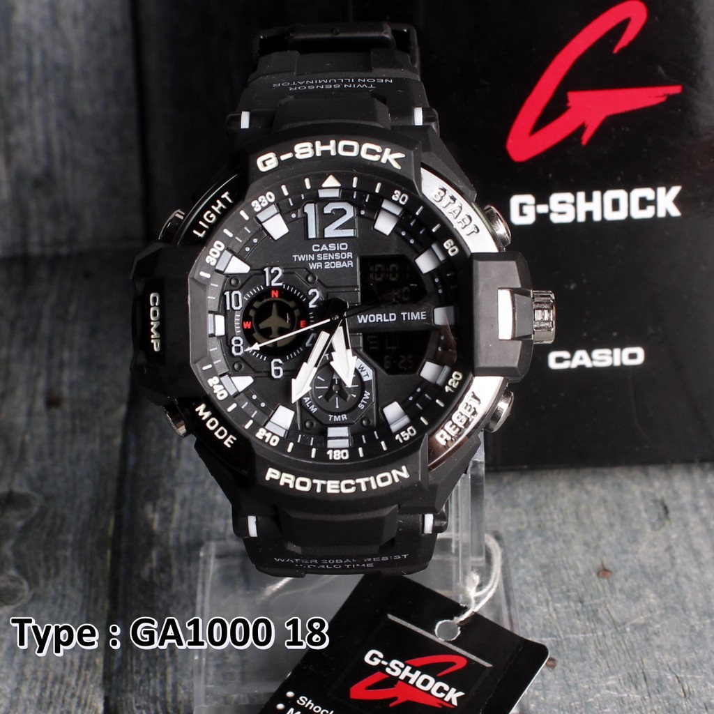 Jual Casio G-Shock GA1100 Black Hitam Edisi pilot , Jam tangan dual ...