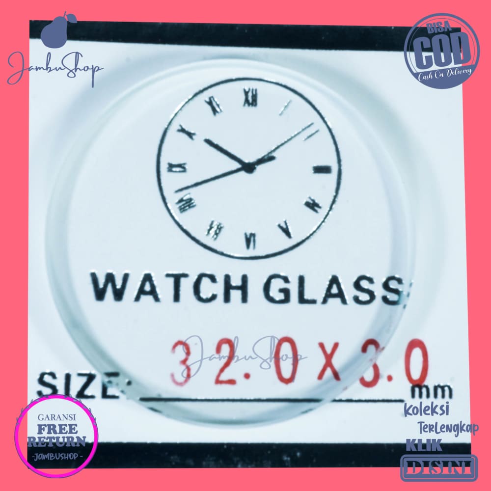Jual Kaca Jam Kaca Bahan Aksesoris Jam PNC-320 Murah 3,2 cm | Shopee ...