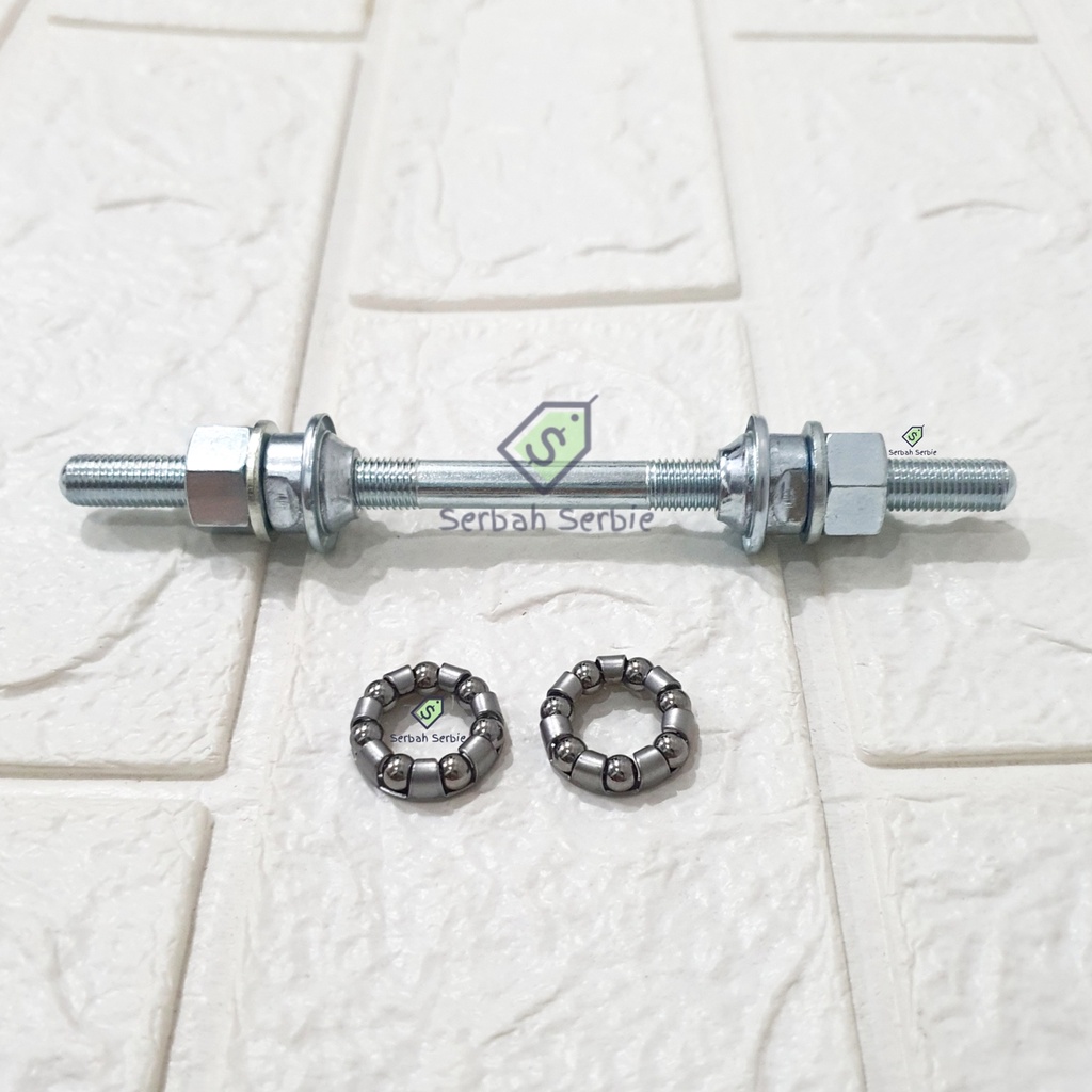 Jual AS KECIL RODA DEPAN SEPEDA MUR 13 DRAT 5/16 SET PELOR TEBAL HITAM ...