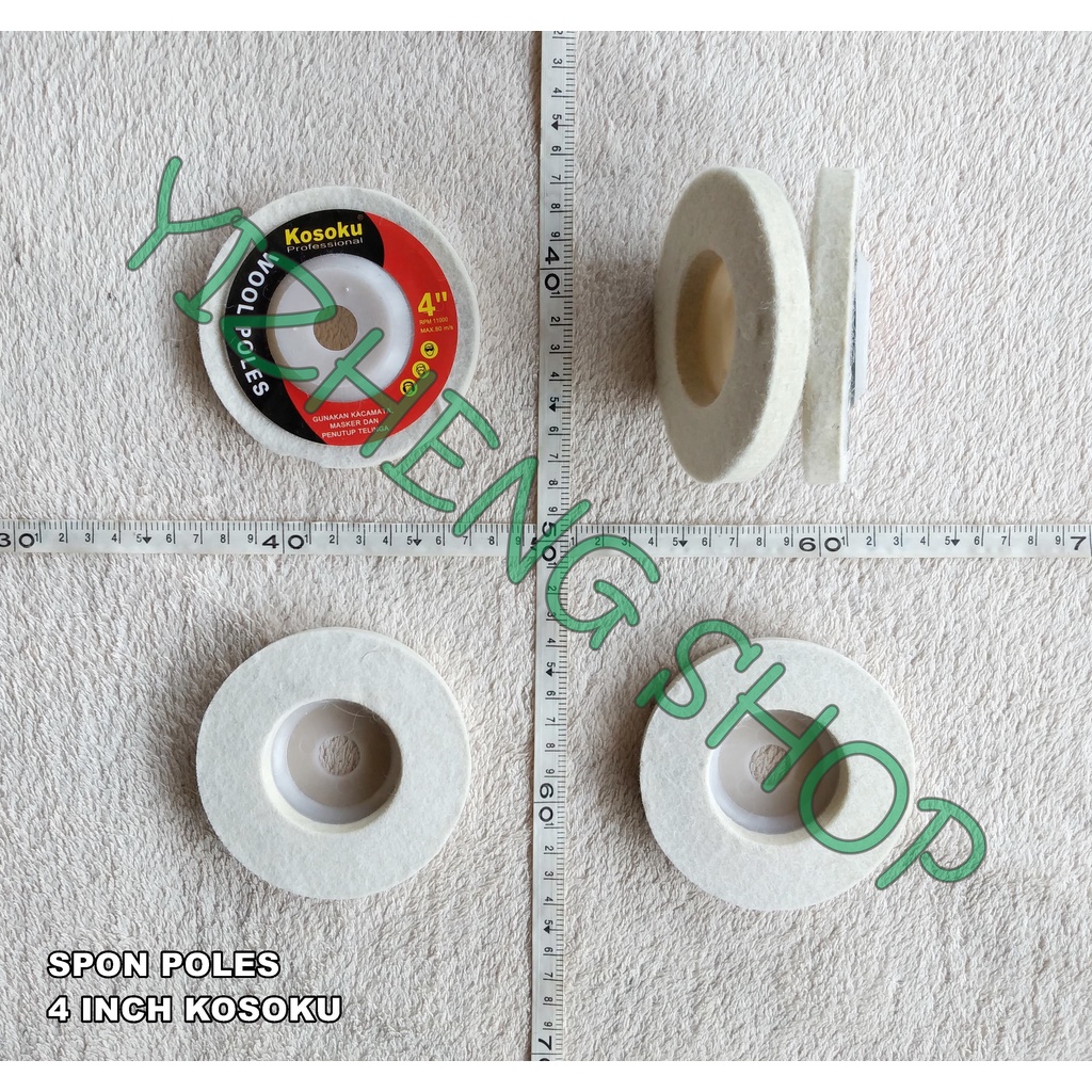 Jual SPON POLES KOSOKU WOOL POLISH 4 INCH PUTIH | Shopee Indonesia