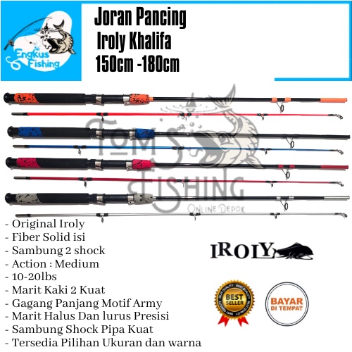 Jual Joran Pancing Iroly Khalifa 150cm - 180cm (10-20lbs) Fiber Solid ...