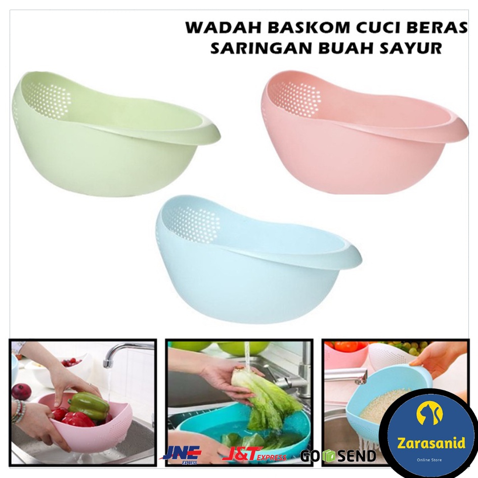 Jual Wadah Tempat Cuci Beras Baskom Saringan Pencuci Buah Sayuran ...