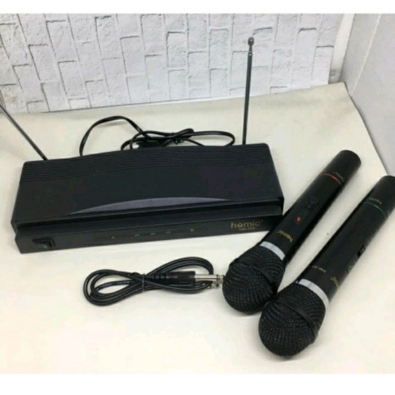 Jual MIC MICROPHONE HOMIC DOUBLE WIRELESs VHF SERIES HM-306 Hm306 ...