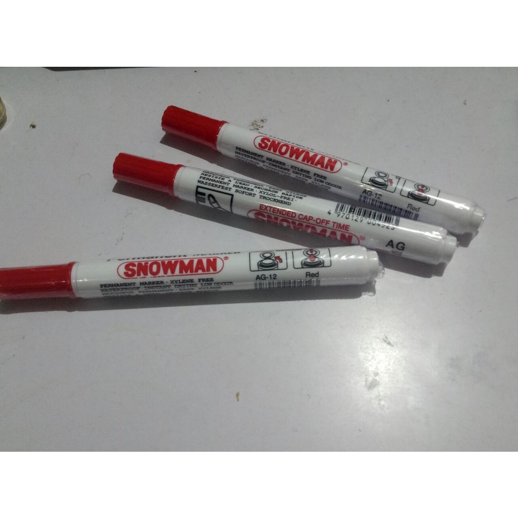 Jual Spidol snowman spidol permanent atau no permanent ag 12 abg12 bisa ...