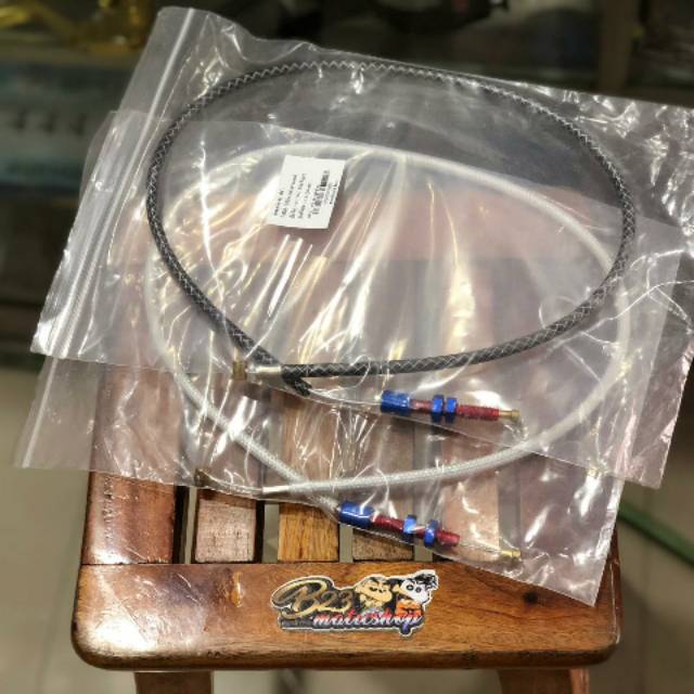 Jual kabel kopling serat carbon silver hitam ninja r rr kr krr | Shopee ...