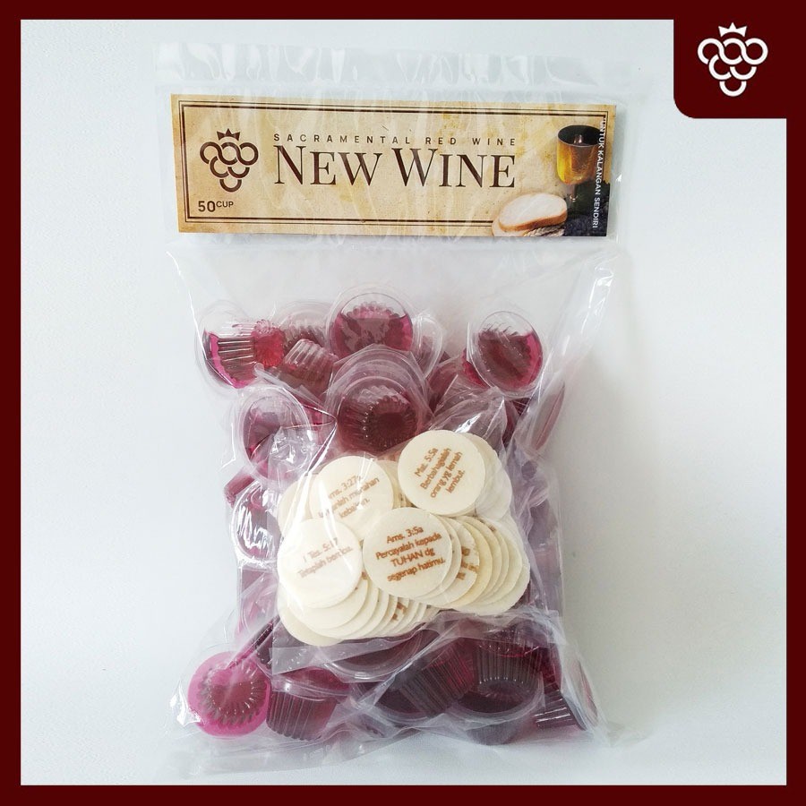 Jual ANGGUR Perjamuan Kudus Cup + Hosti Ayat Kecil - Isi 50 Cup ...