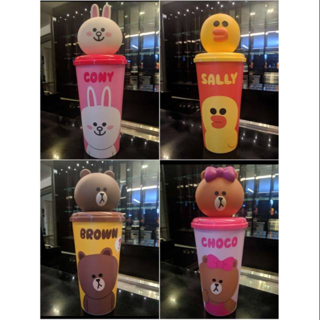 Jual Tumblr Line Friends Official (Brown, Choco, Cony & Sally) | Shopee ...
