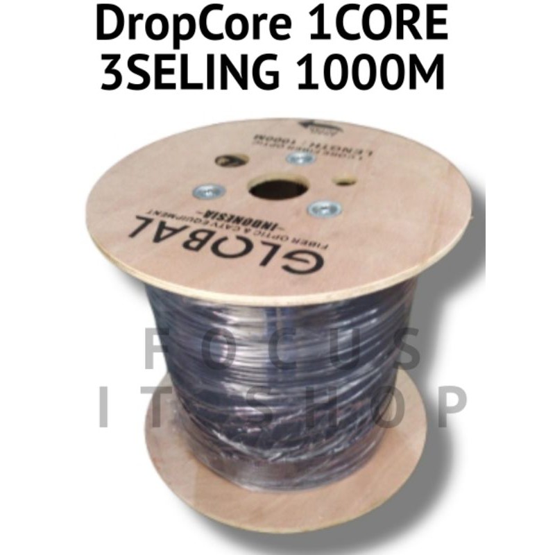 Jual Kabel fiber optic drop core 1core & 2core 3seling global 1000m ...