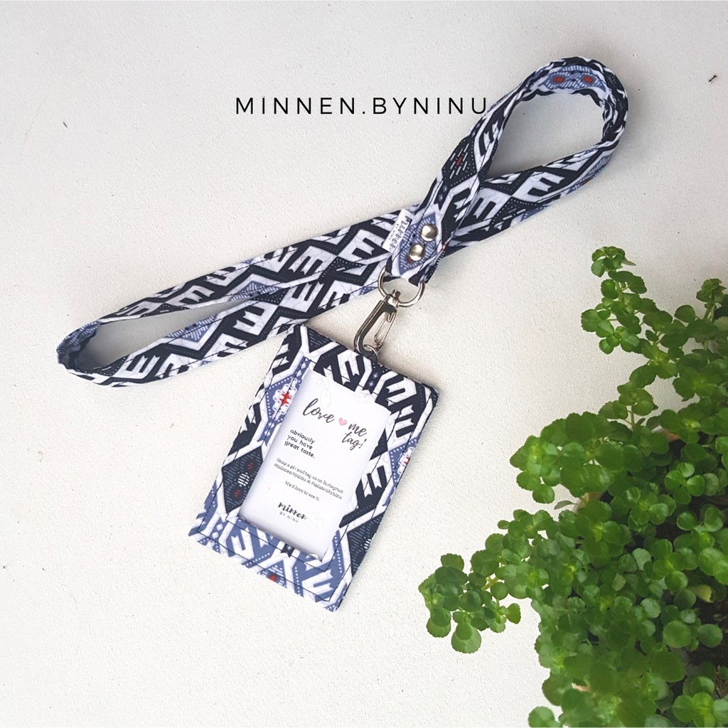 Jual ID Card Holder Batik - One Face Lanyard Set (BC-37) | Shopee Indonesia