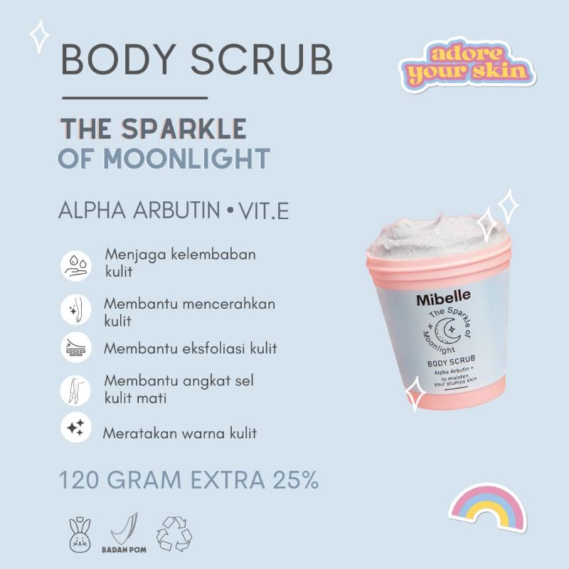 Jual Mibelle Body Scrub The sparkle of moonlight | Shopee Indonesia
