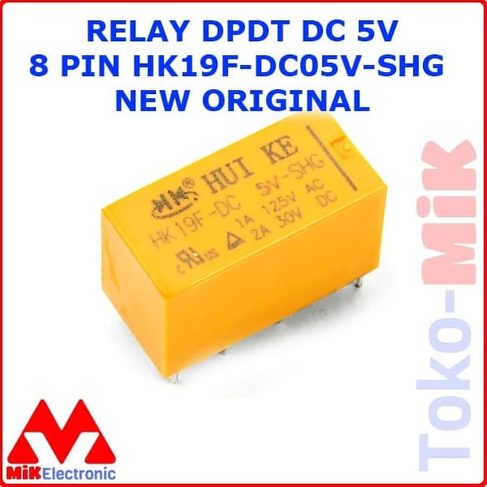 Jual RELAY DPDT DC 5V 5VDC 8 PIN 8 KAKI HK19F-DC05V-SHG NEW ORIGINAL ...