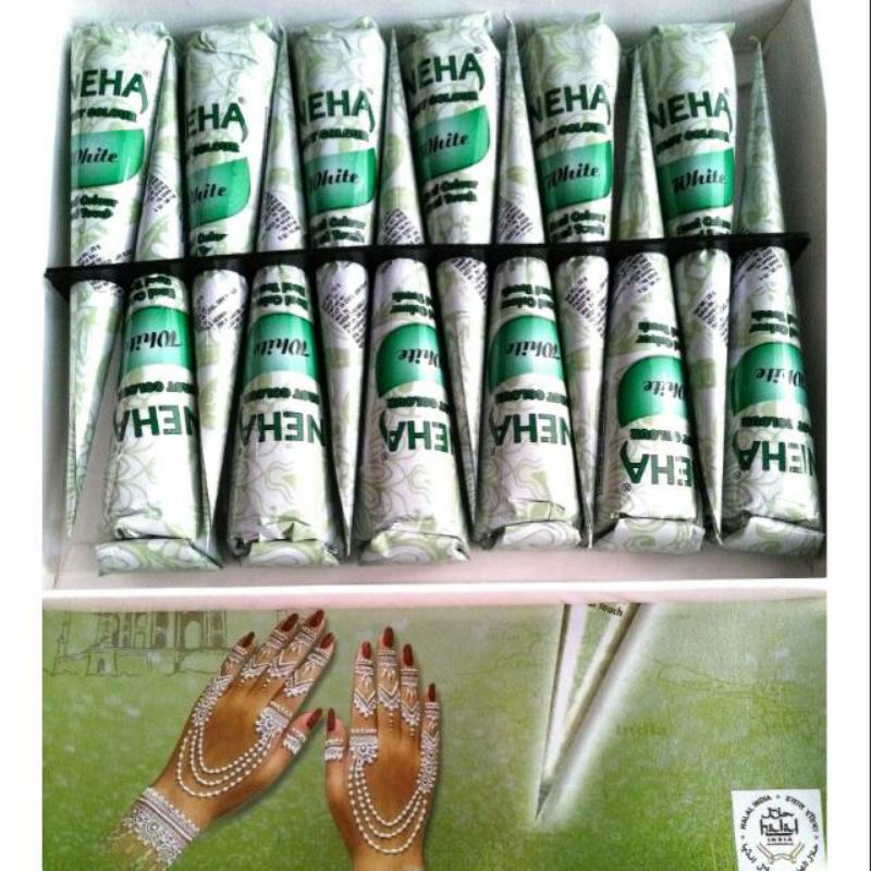 Jual Neha White Henna Body Paint Hena Putih Cone | Shopee Indonesia