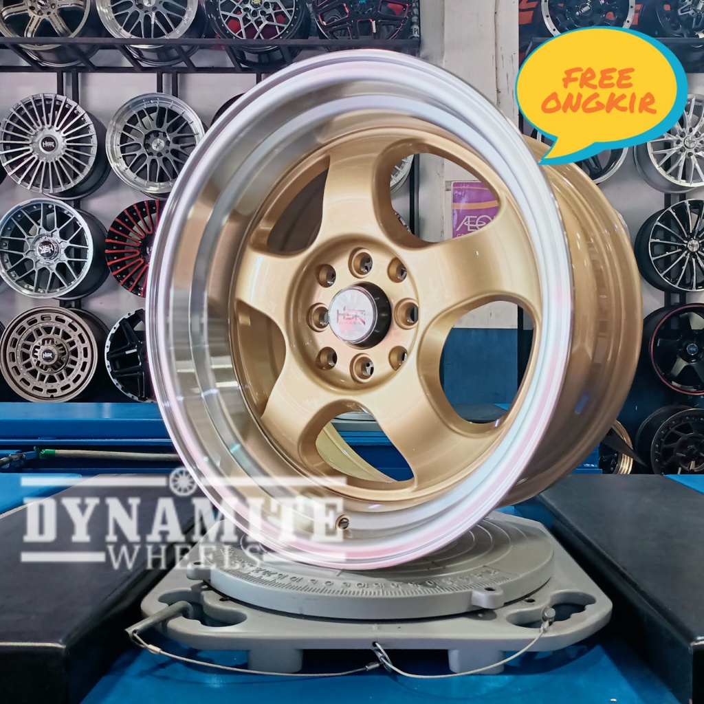 Jual velg mobil racing baru pcd 4X100 4X114,3 RING 16 HSR BRISKET GOLD ML,velg mobil freed,sigra ...