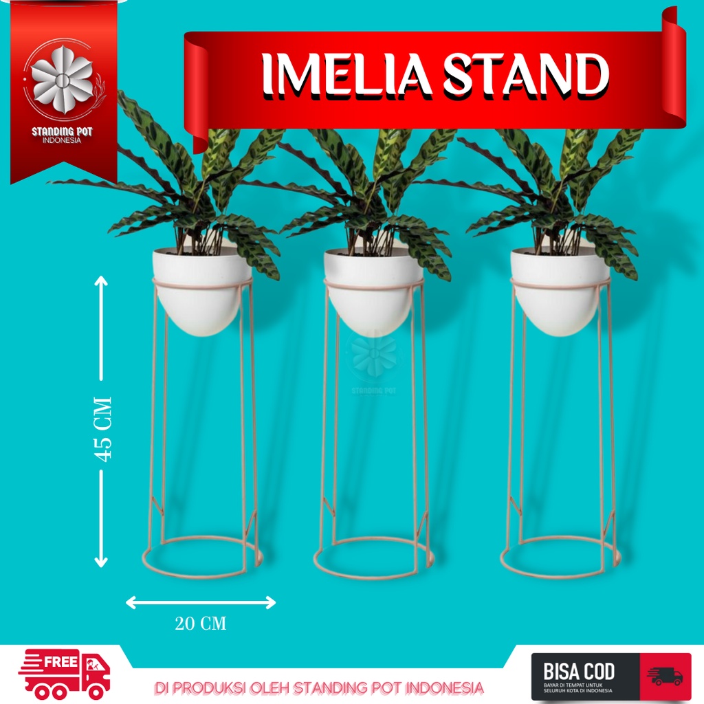 Jual Standing Pot Besi Minimalis Stand Plant Flower Rak Tempat Pot Vas ...