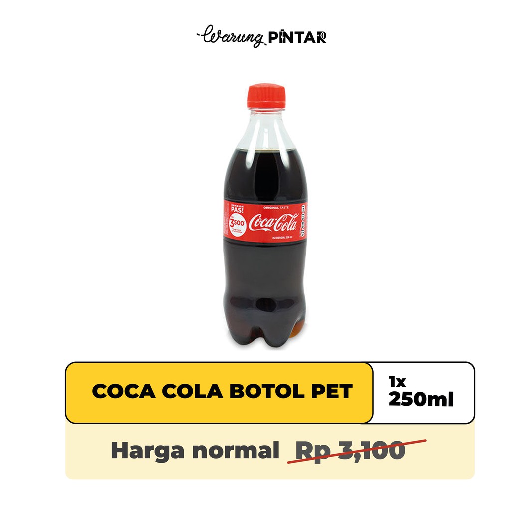 Jual Minuman Soda COCA COLA Botol PET 250 ml (1 Botol) | Shopee Indonesia