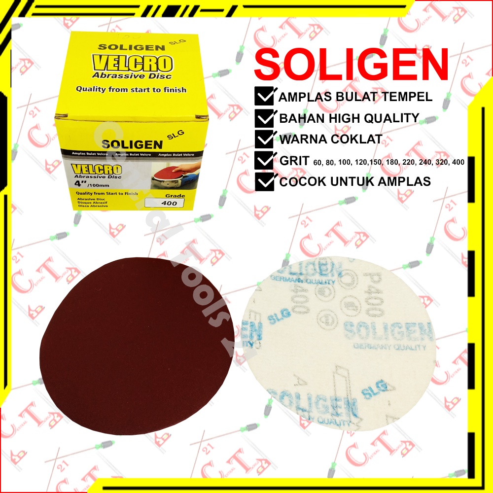Jual Amplas Bulat Tempel Soligen Ukuran 4 Inch Grit 60 80 100 120 150 ...