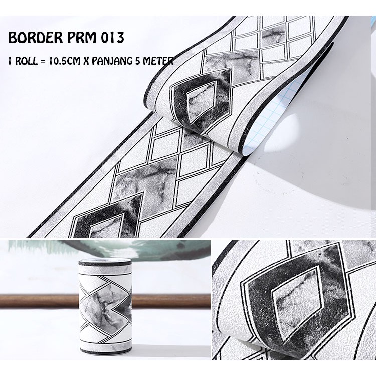 Jual WALLPAPER BORDER STICKER PREMIUM PRM 013 MOTIF GARIS HITAM PUTIH ...