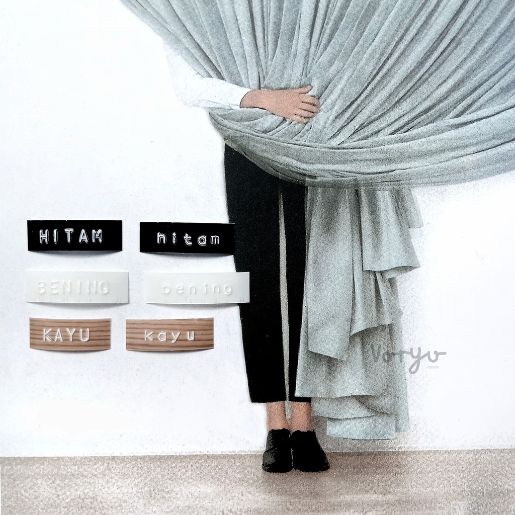 Jual Motif Kayu | Custom Label Sticker Aesthetic Nama Bumbu 3D Emboss ...