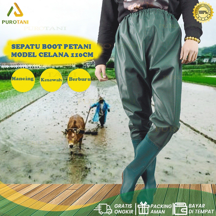 Jual Sepatu Sawah Sepatu Boot Karet Panjang Sepinggang 110 Cm Sepatu ...