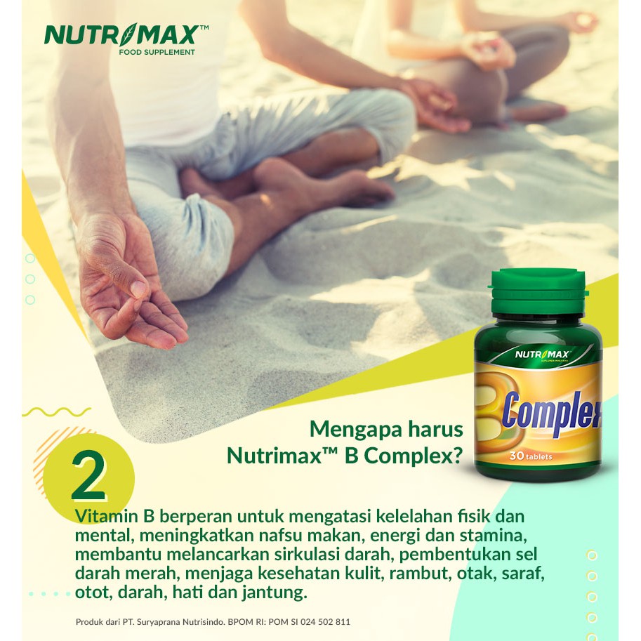 Jual Nutrimax B Complex 30 Tablet Vitamin B Membantu memenuhi kebutuhan vitamin B Kompleks ...