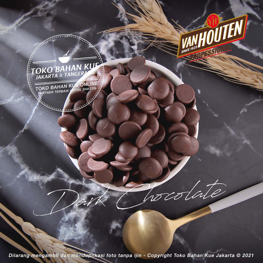 Jual Van Houten - Dark Couverture 70,4% Chocolate Coin 1Kg Cokelat | Shopee Indonesia