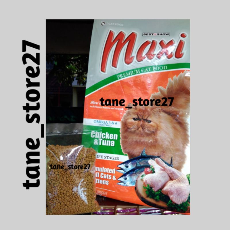 Jual maxi cat food 1 kg kemasan repack | Shopee Indonesia