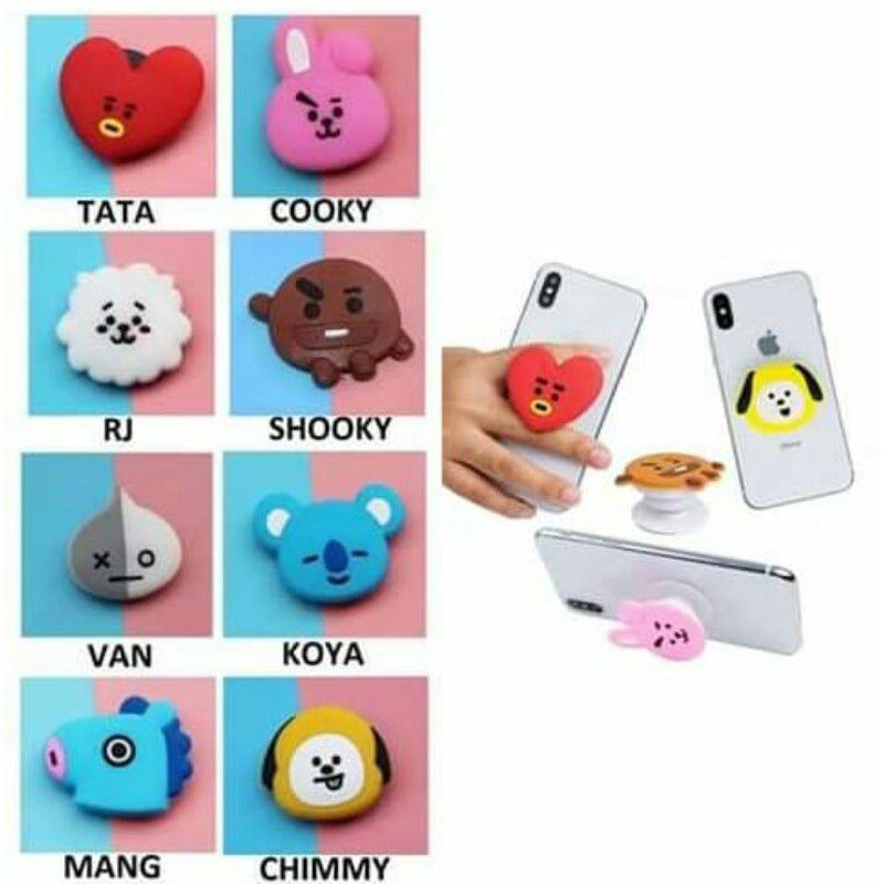 Jual Pop socket BTS 3D Karakter/ PVC Motif (PREMIUM) | Shopee Indonesia