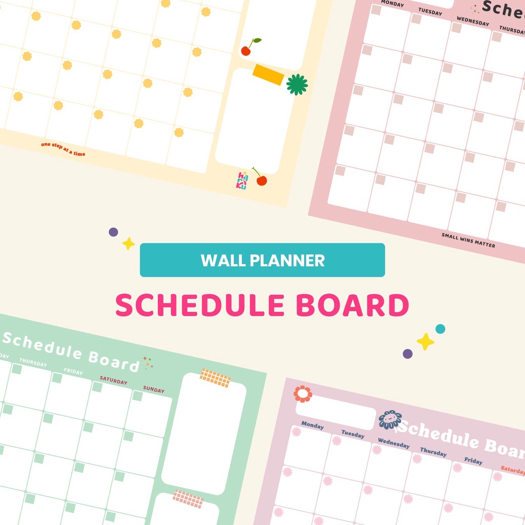 Jual Monthly Schedule Board - Wall Planner | Shopee Indonesia