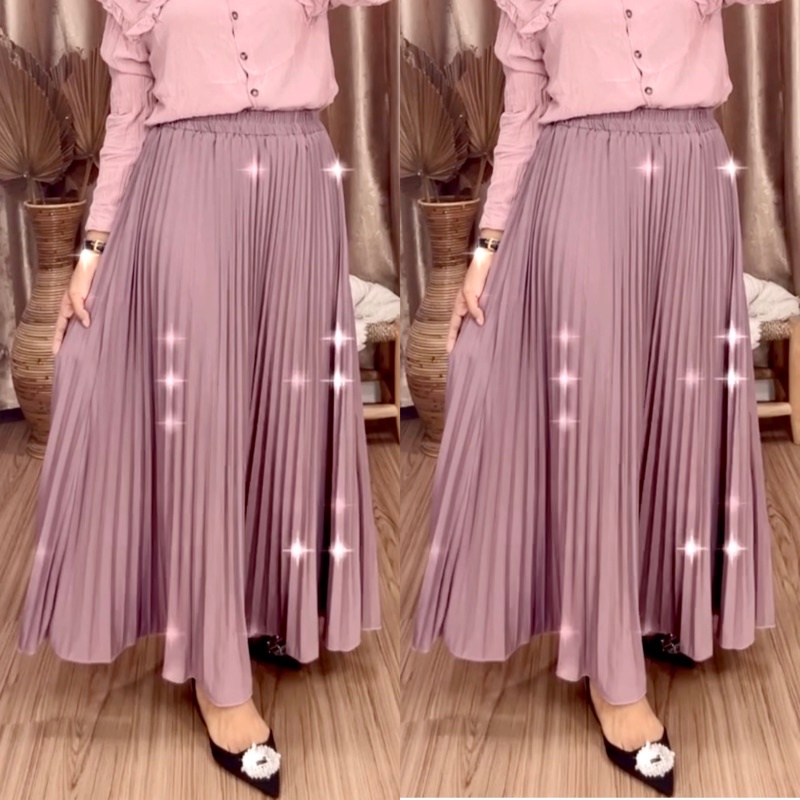 Jual Rok Plisket Premium / Rok Plisket Panjang / Rok Plisket Mewah / Rok Plisket Dewasa | Shopee ...