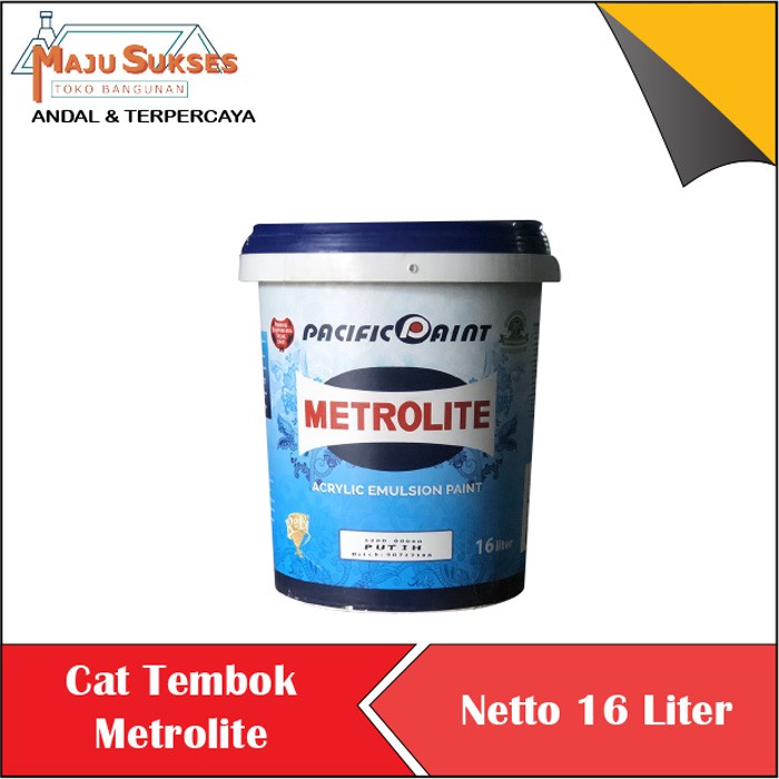 Jual CAT TEMBOK METROLITE PUTIH 16 LITER PEL PAIL CAT INTERIOR DINDIN ...