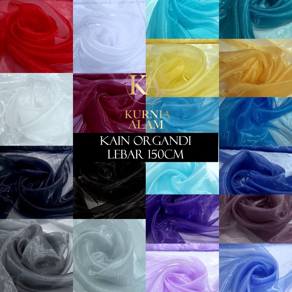 Jual Kain Bahan Organdi Kaca Polos Meteran Bahan Hijab Dress Gaun ...
