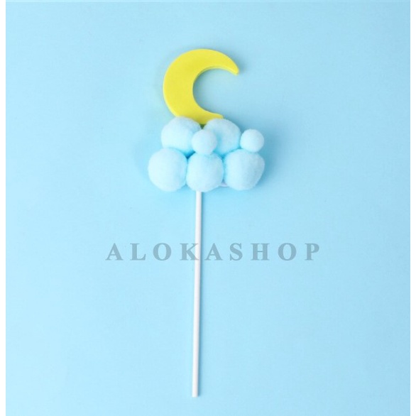 Jual Topper Hiasan Atas Kue Ulang Tahun Kue Awan Bola Lembut Bintang ...