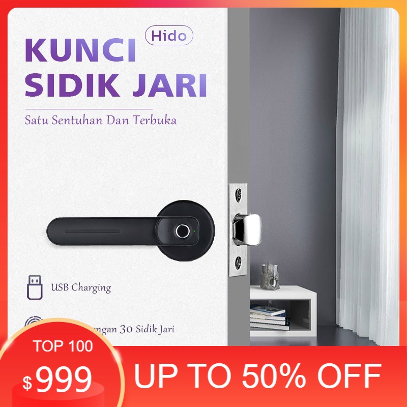 Jual HIDO digital Handle Kunci Pintu rumah Elektronik Fingerprint smart ...
