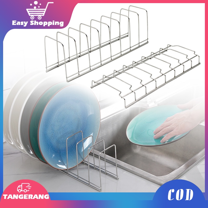 Jual Rak Piring Mangkuk Stainless/Rak Pengering Tutup Panci/Rak ...