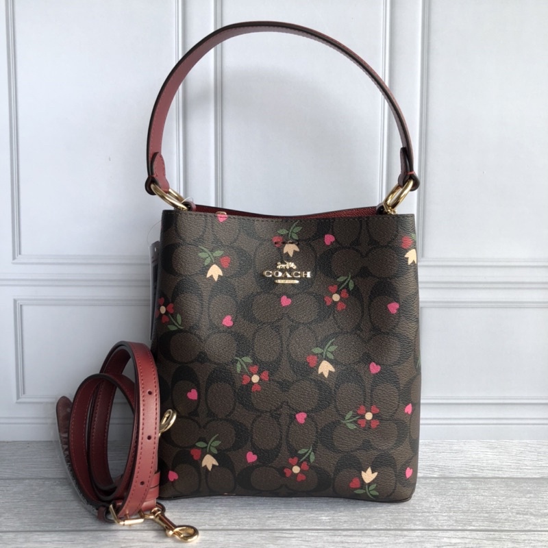 Jual Coach C7975 bucket bag brown multi | Shopee Indonesia