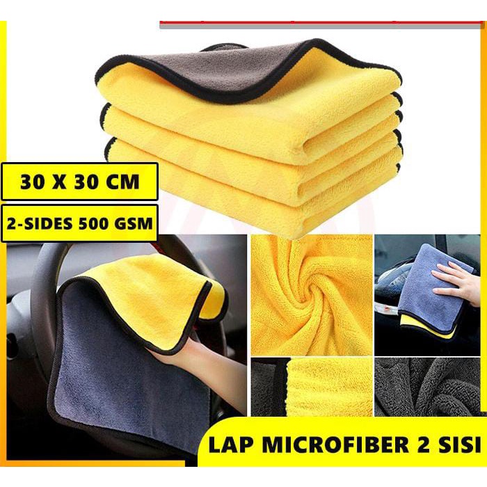 Jual Kain Lap Microfiber 30x30 cm Serbaguna 500 GSM 2 Sisi Halus - Lap ...