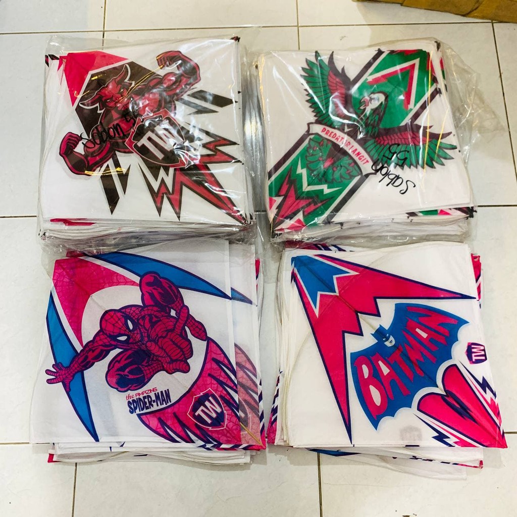 Jual Grosir layang-layang sablon motif size 58 / layangan anak ...