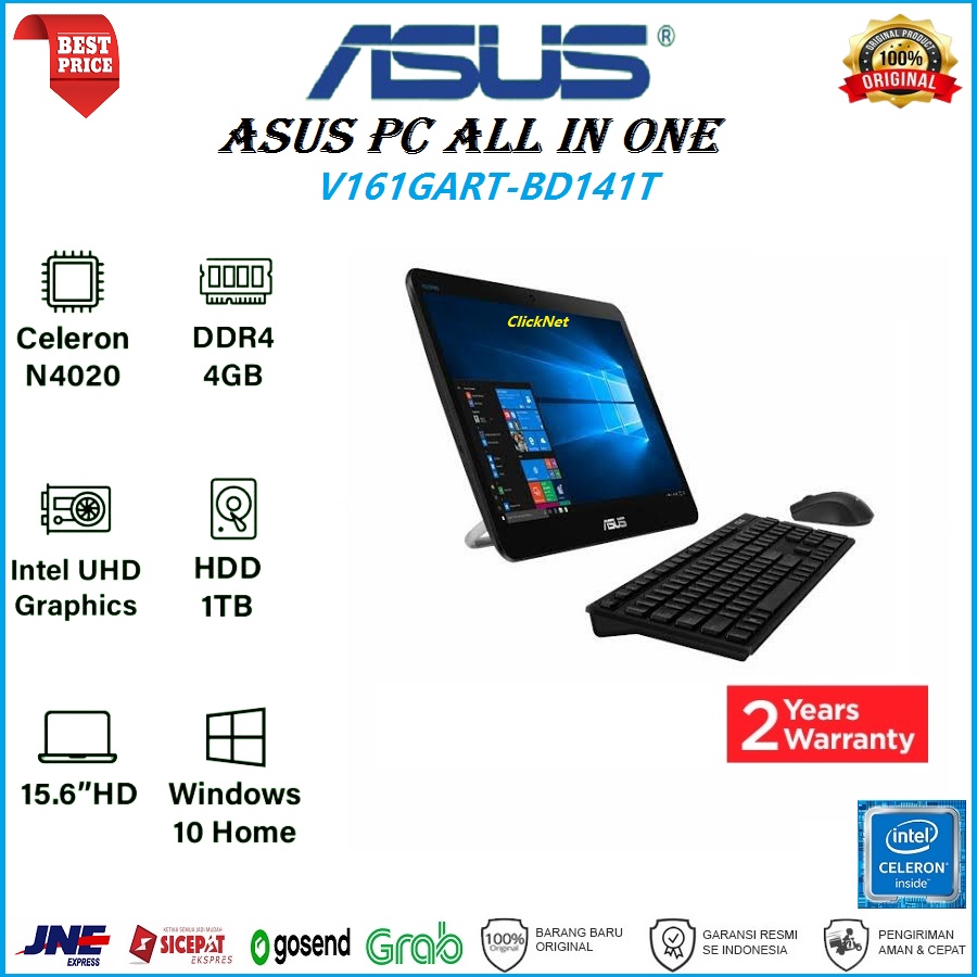 Jual ASUS PC ALL IN ONE V161GART-BD141T intel N4020 4GB 1TB HDD TS ...