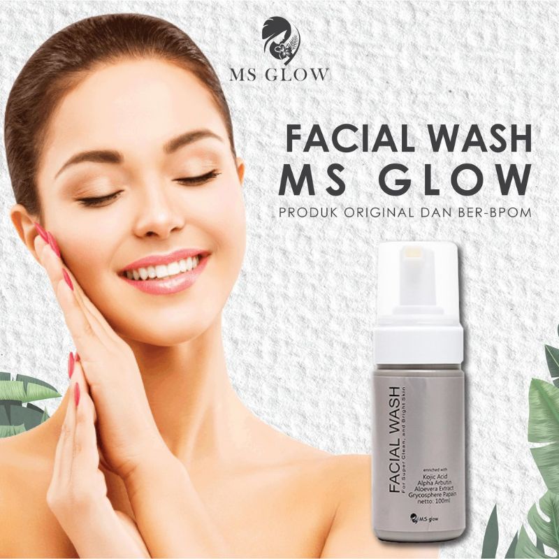 Jual Cuci Muka Ms Glow Sabun Wajah Whitening Sabun Muka Facial Wash Ms ...