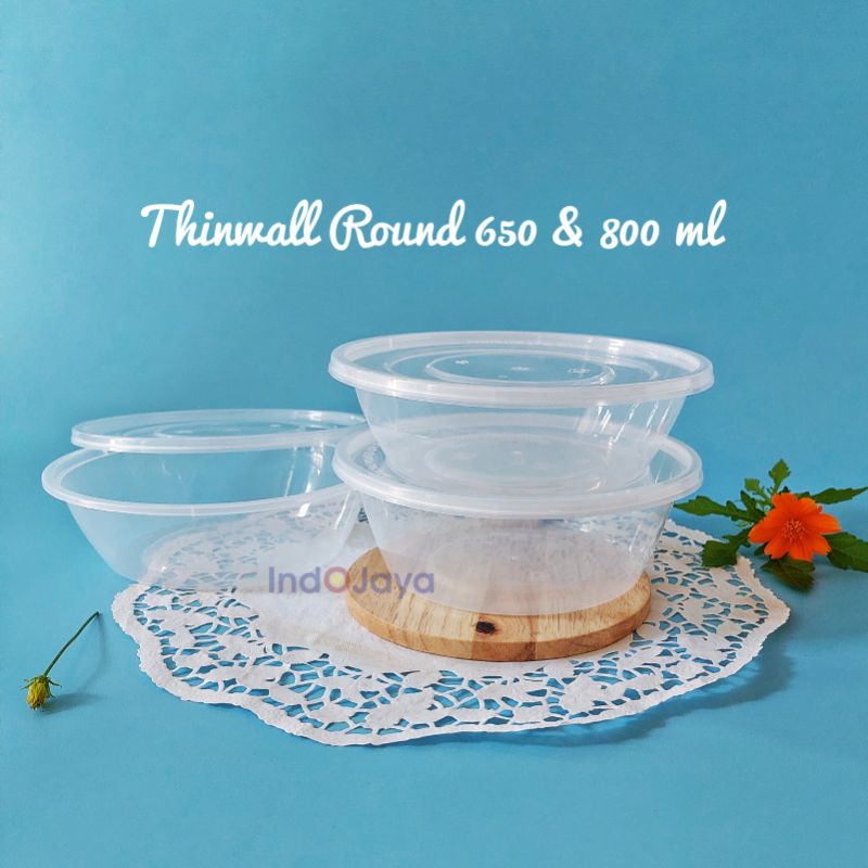Jual THINWALL / KOTAK PLASTIK / ROUND 650 ML & 800 ML ISI 25 PCS ...