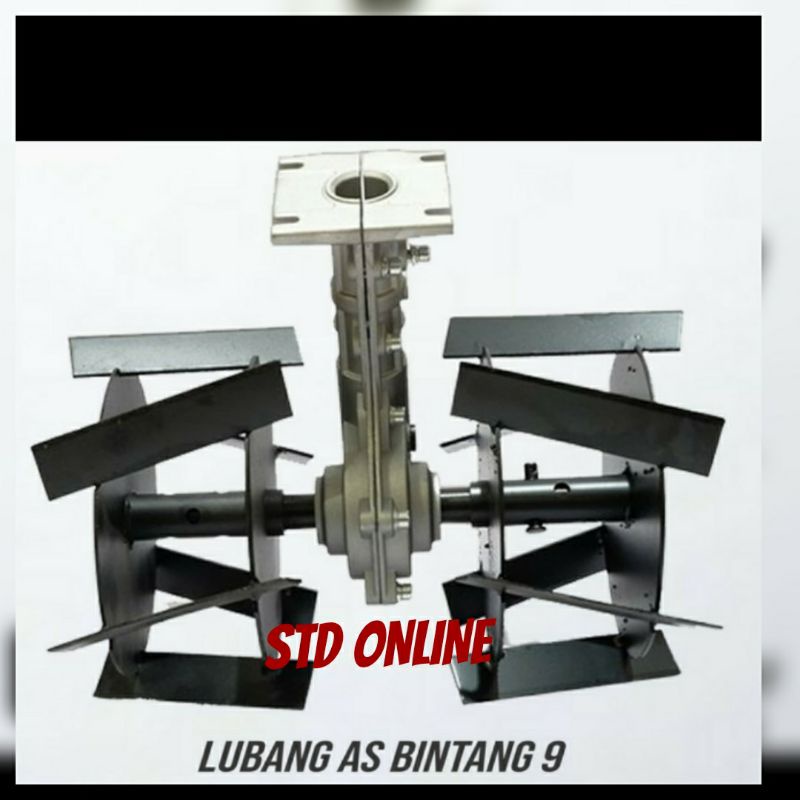 Jual Mini tiller head miring as segi 9 alat penyiang gulma model roda ...