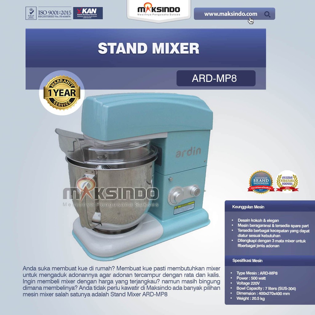 Jual Mesin Stand Mixer ARDIN ARD-MP8 | Shopee Indonesia