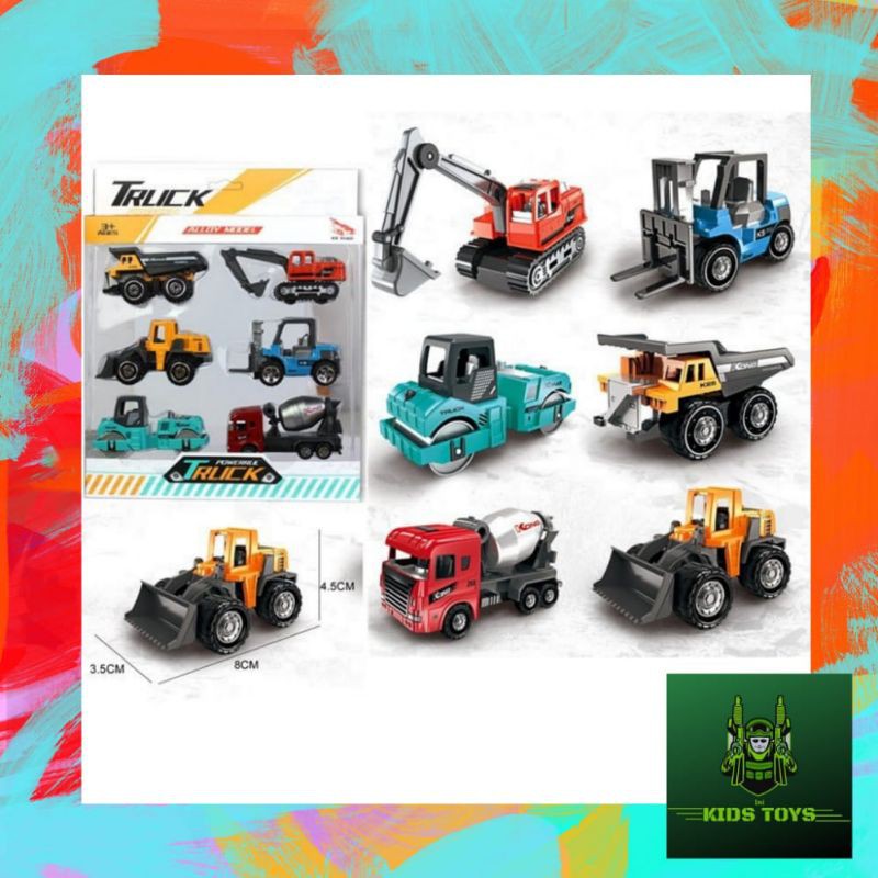 Jual MAINAN ANAK DIE CAST KONTRUKSI TERBUAT DARI METAL/BESI ISI 6 PCS ...