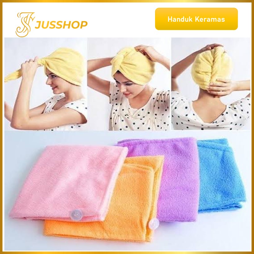 Jual Handuk Keramas Kepala Handuk Pengering Rambut Hair Towel | Shopee ...