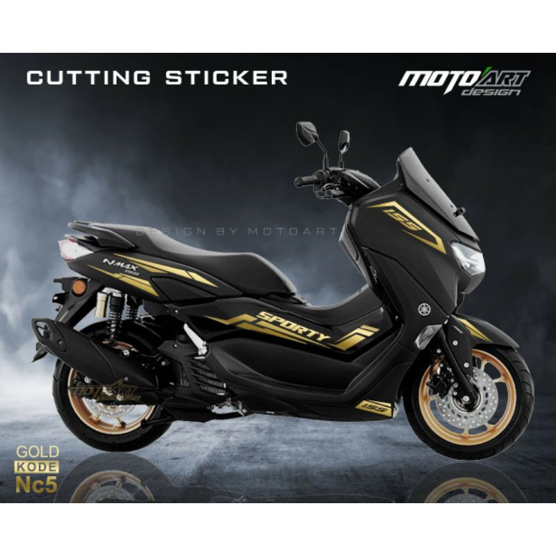 Jual STIKER ALL NEW NMAX HITAM CUTTING STICKER GOLD ( EMAS ) | Shopee ...
