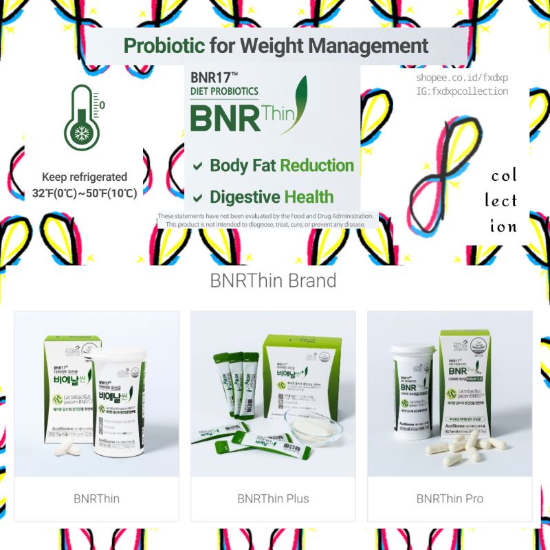 Jual AceBiome BNR17 Diet Prebiotics BNRThin / Pro / Plus + Vitamin D ...