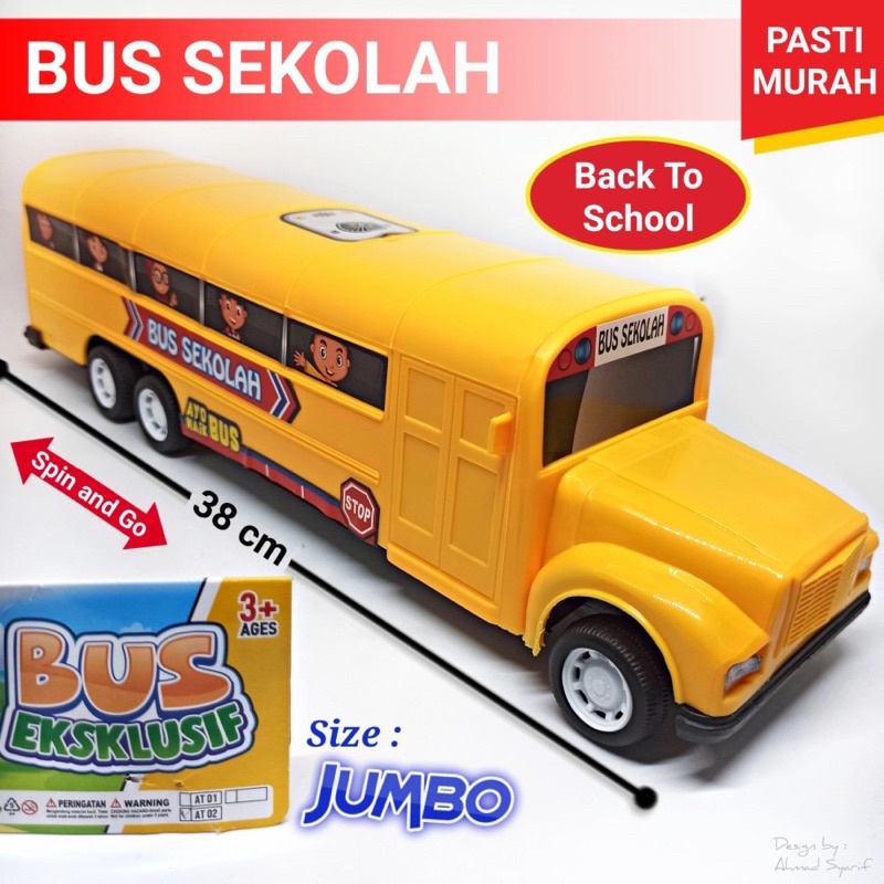Jual MAINAN BUS SEKOLAH JUMBO 38cm (SPIN & GO) - MOBIL BIS ANAK SCHOOL ...